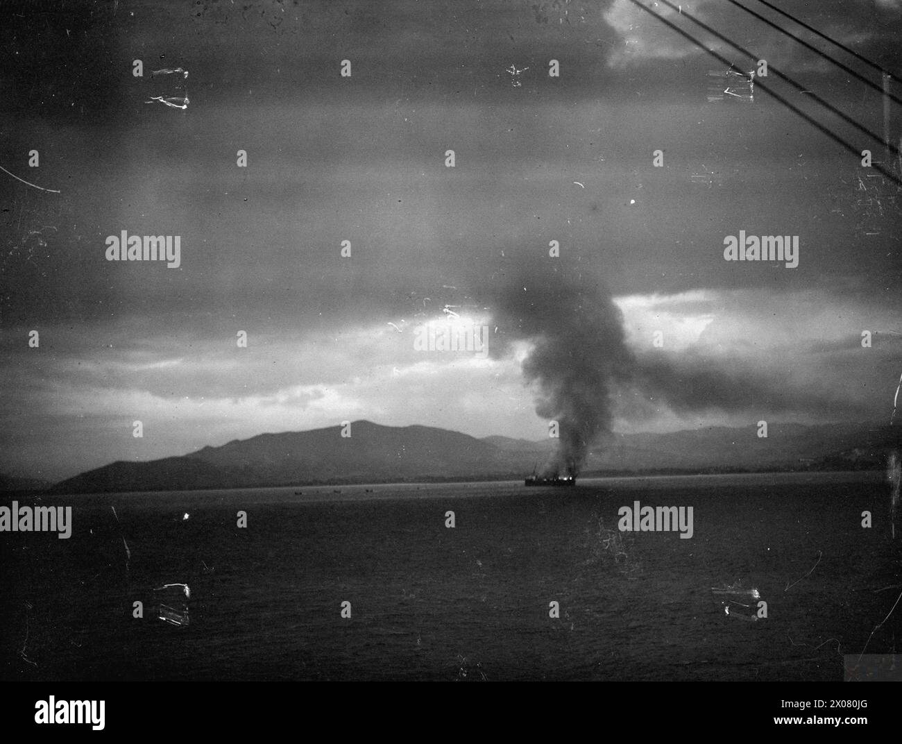 The vessels Cathay and Karanja were on fire in Bougie Harbour off the ...