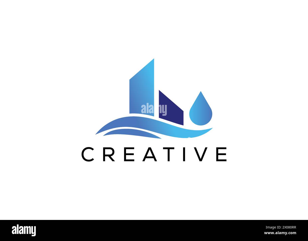 Minimal Building and drop logo vector template Stock Vector Image & Art ...