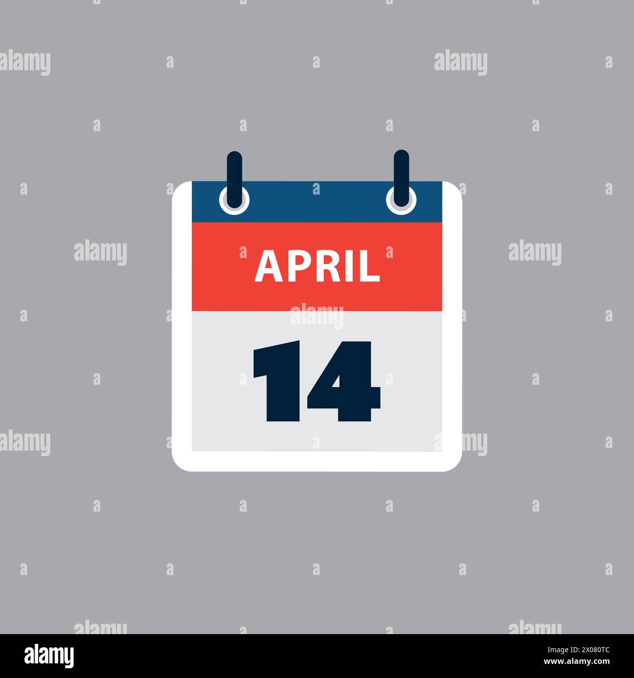 Simple Calendar Page for Day of 14th April - Banner, Graphic Design ...