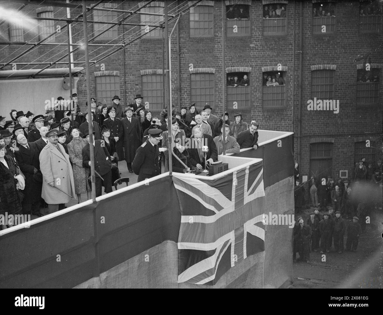 On 8 December 1942, HMS Indefatigable was launched in Glasgow, attended ...