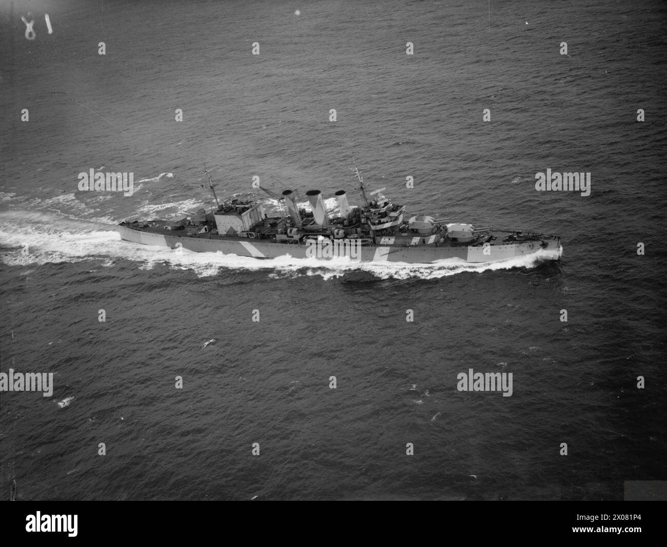 AERIAL VIEWS OF HMS BERWICK. 28 OCTOBER 1941, SCAPA FLOW. - , HMS ...