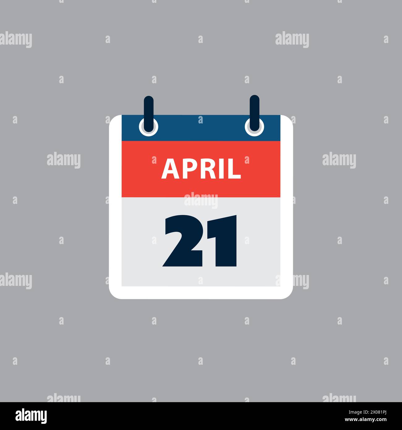 Simple Calendar Page for Day of 21st April - Banner, Graphic Design ...