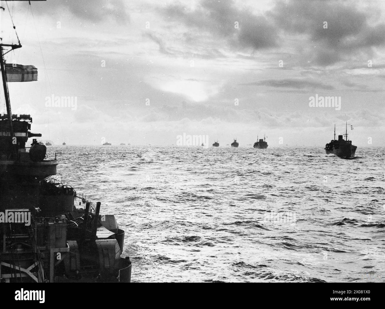Photograph taken on board the cruiser HMS Sheffield in 1942, showing ...
