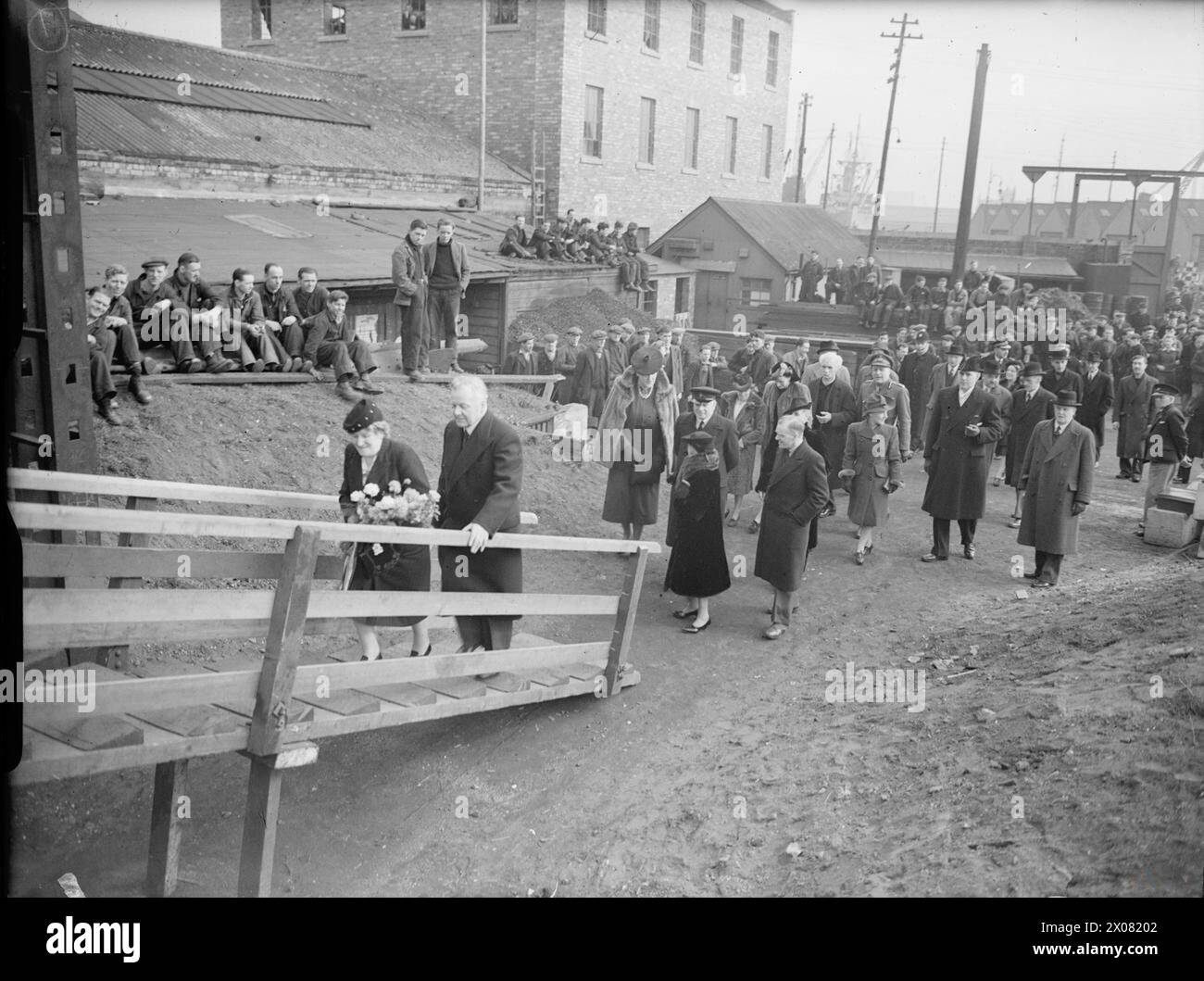 DESTROYER LAUNCHED BY MRS A V ALEXANDER. 23 MARCH 1943, LEITH. THE ...