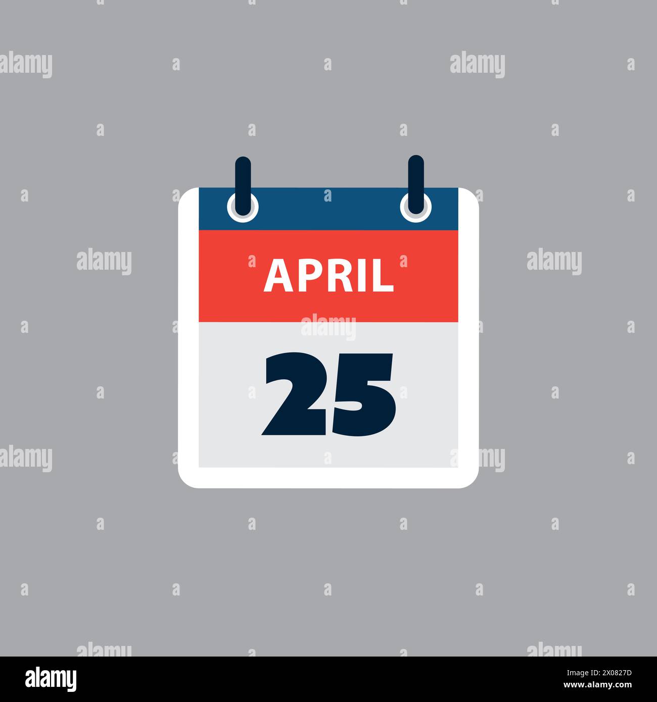 Simple Calendar Page for Day of 25th April - Banner, Graphic Design ...