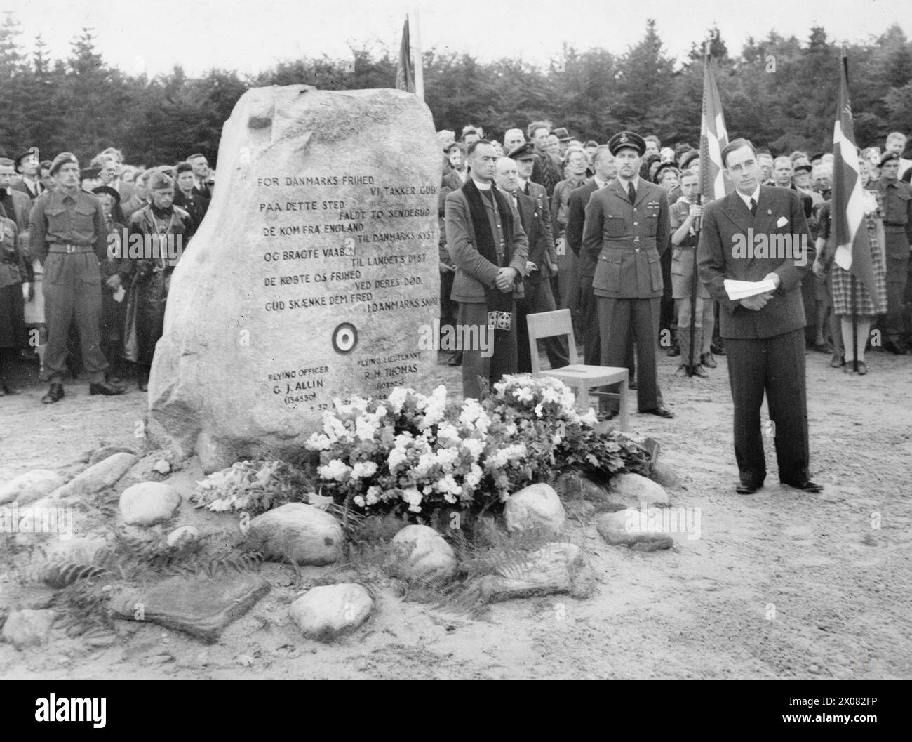 DENMARK AFTER LIBERATION, 1945 - The memorial stone unveiled at the end ...