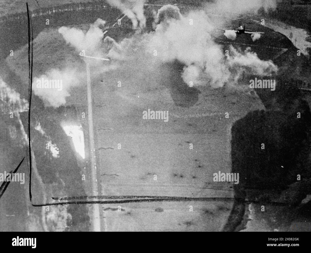 A Hawker Typhoon Mark IB of No. 263 Squadron RAF attacks an enemy ...