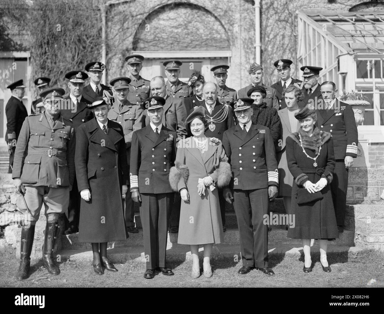 HM King George VI and Queen Elizabeth attended a luncheon at Admiralty ...