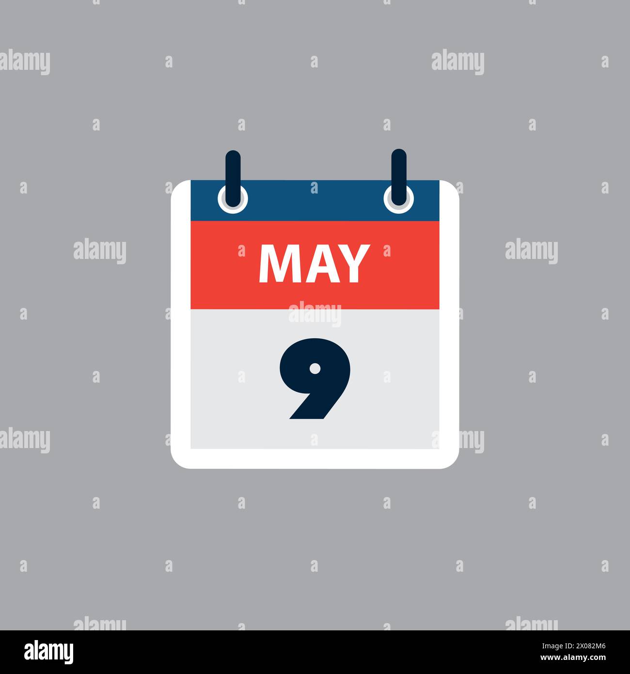Simple Calendar Page for Day of 9th May - Banner, Graphic Design ...
