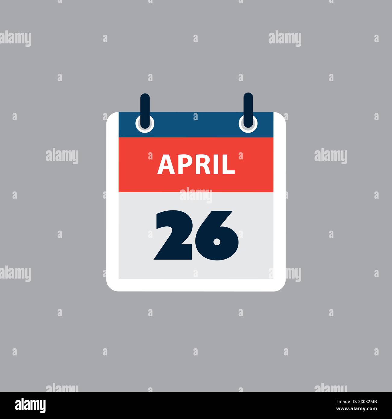 Simple Calendar Page for Day of 26th April - Banner, Graphic Design ...