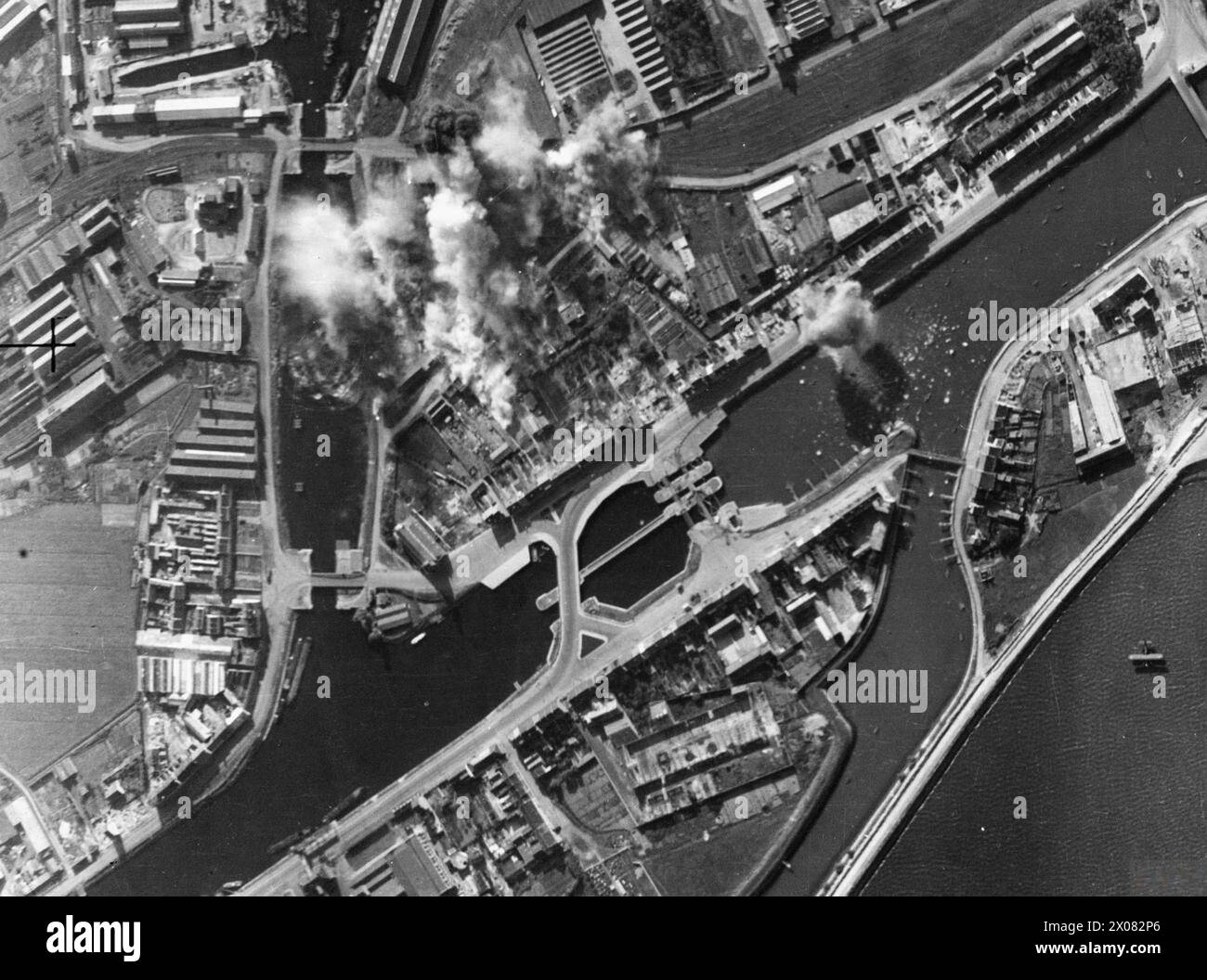 ROYAL AIR FORCE BOMBER COMMAND, 1939-1941. - Bombs burst across ...