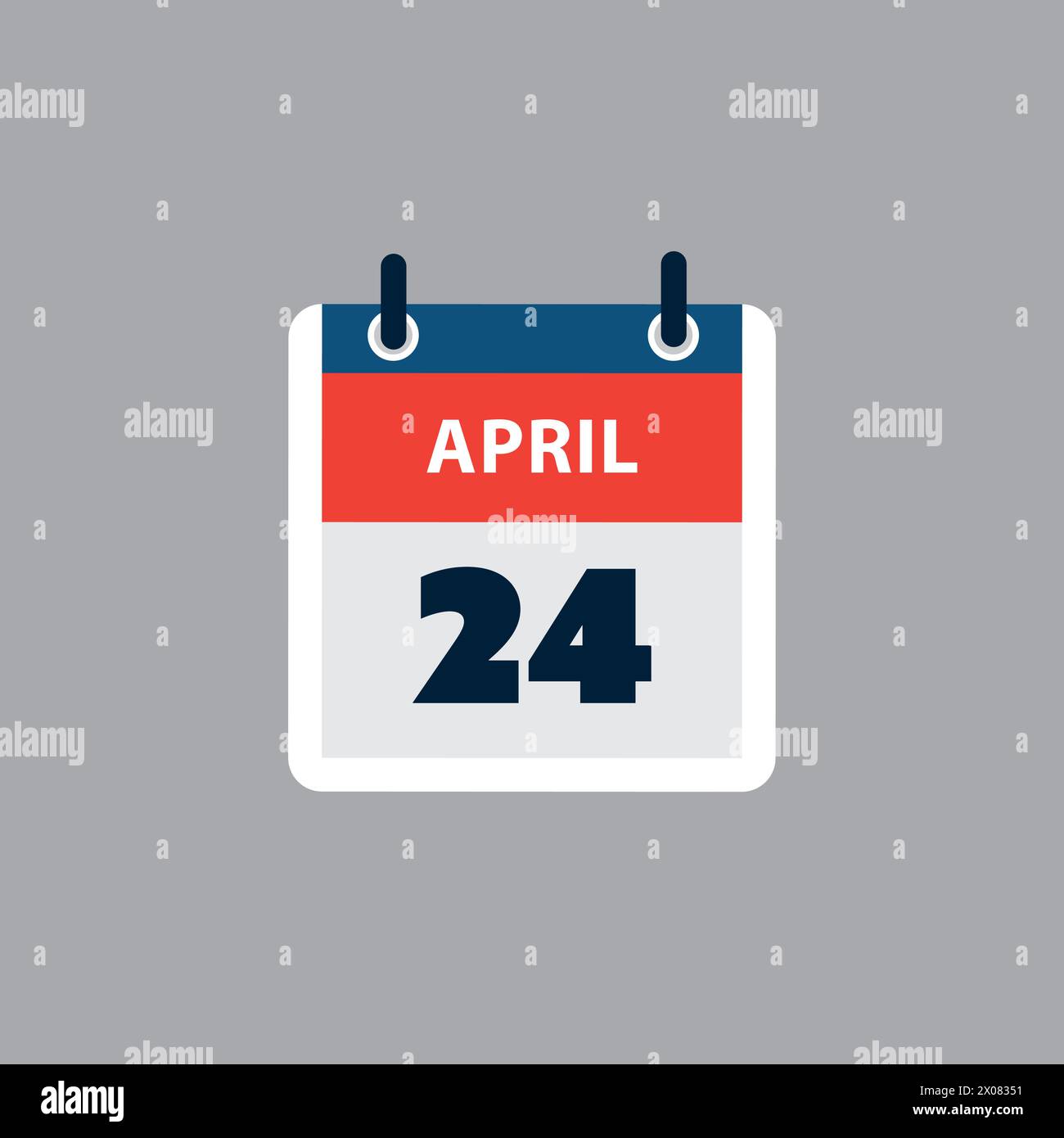 Simple Calendar Page for Day of 24th April - Banner, Graphic Design ...