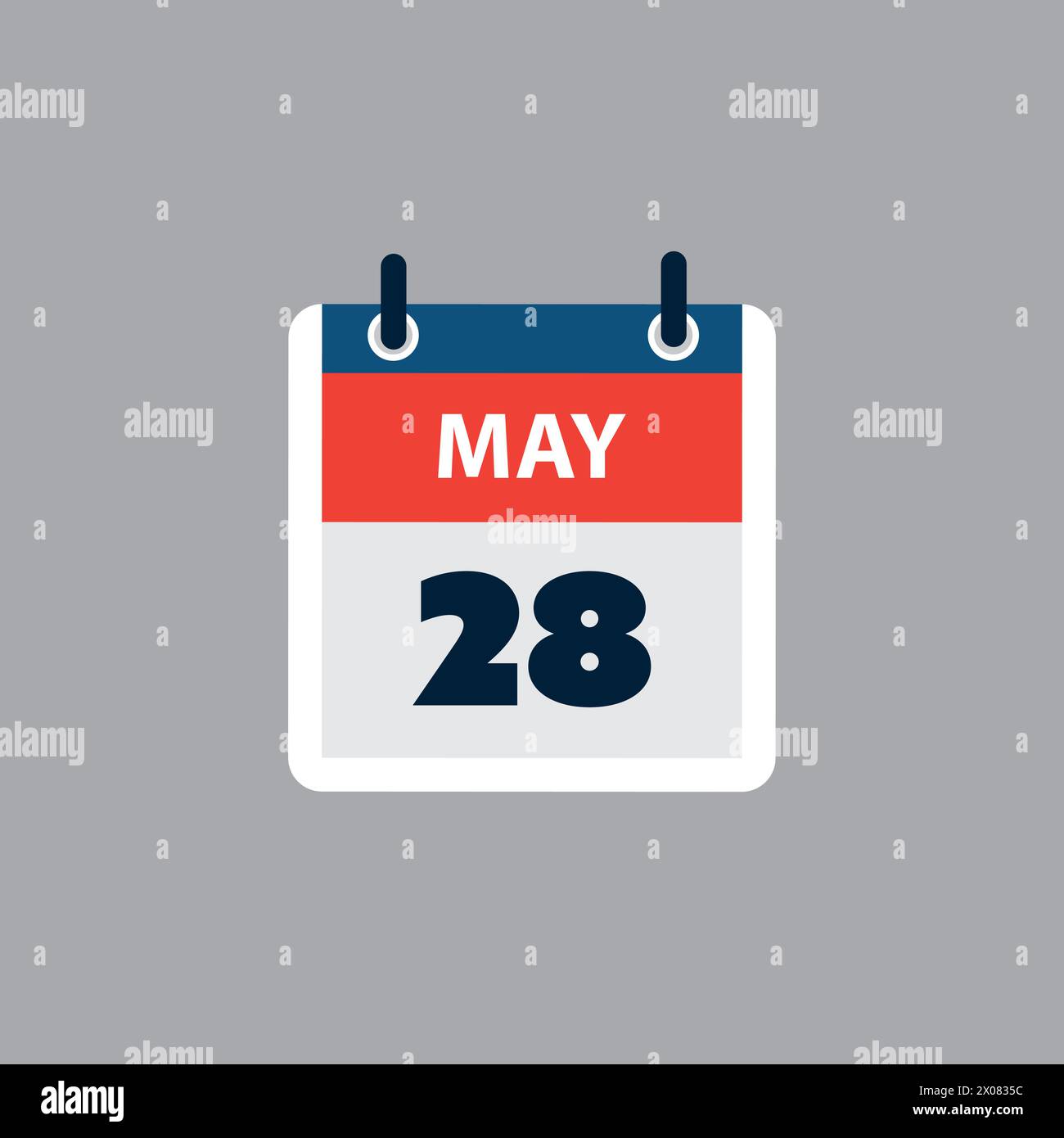 Simple Calendar Page for Day of 28th May - Banner, Graphic Design ...