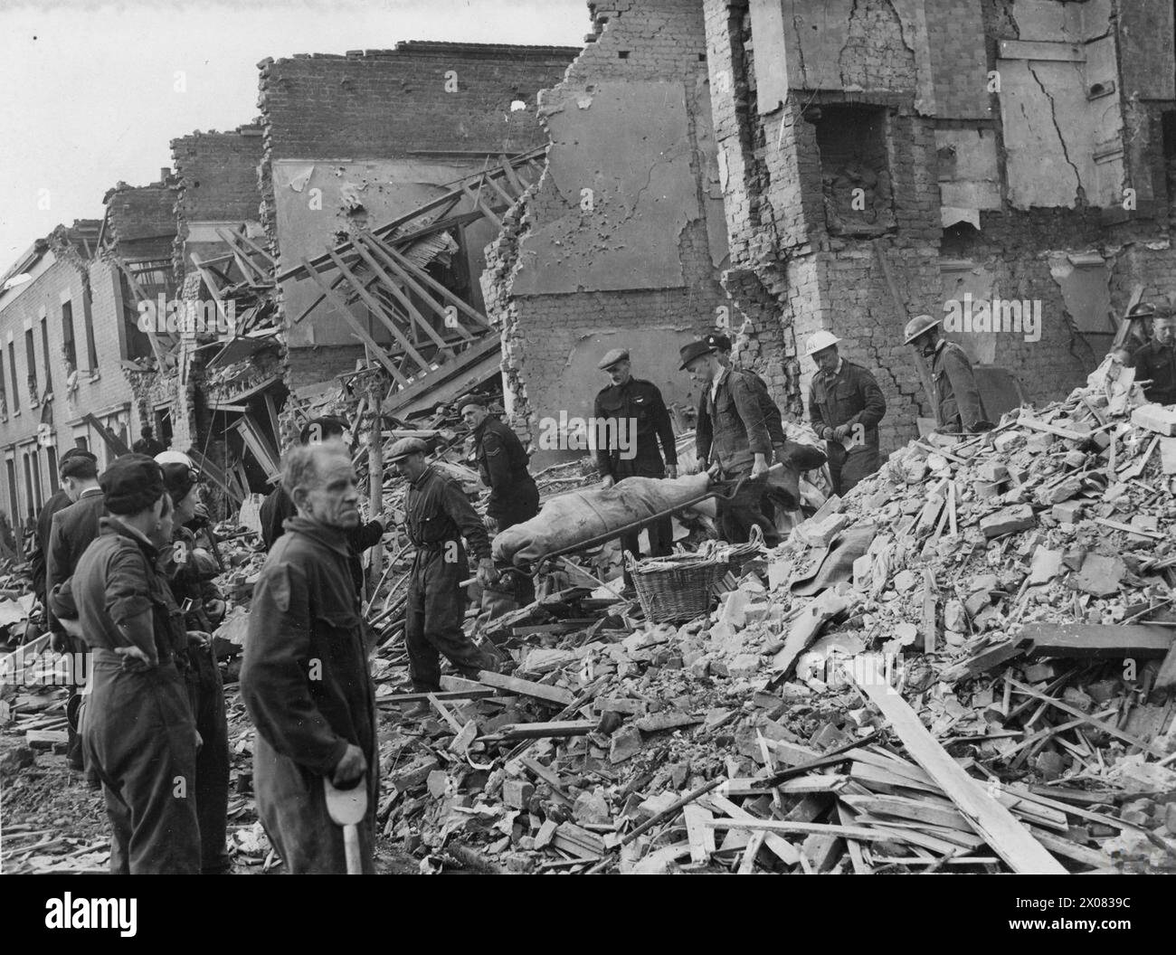 Photograph of bomb damage from 1943 showing structural destruction and ...