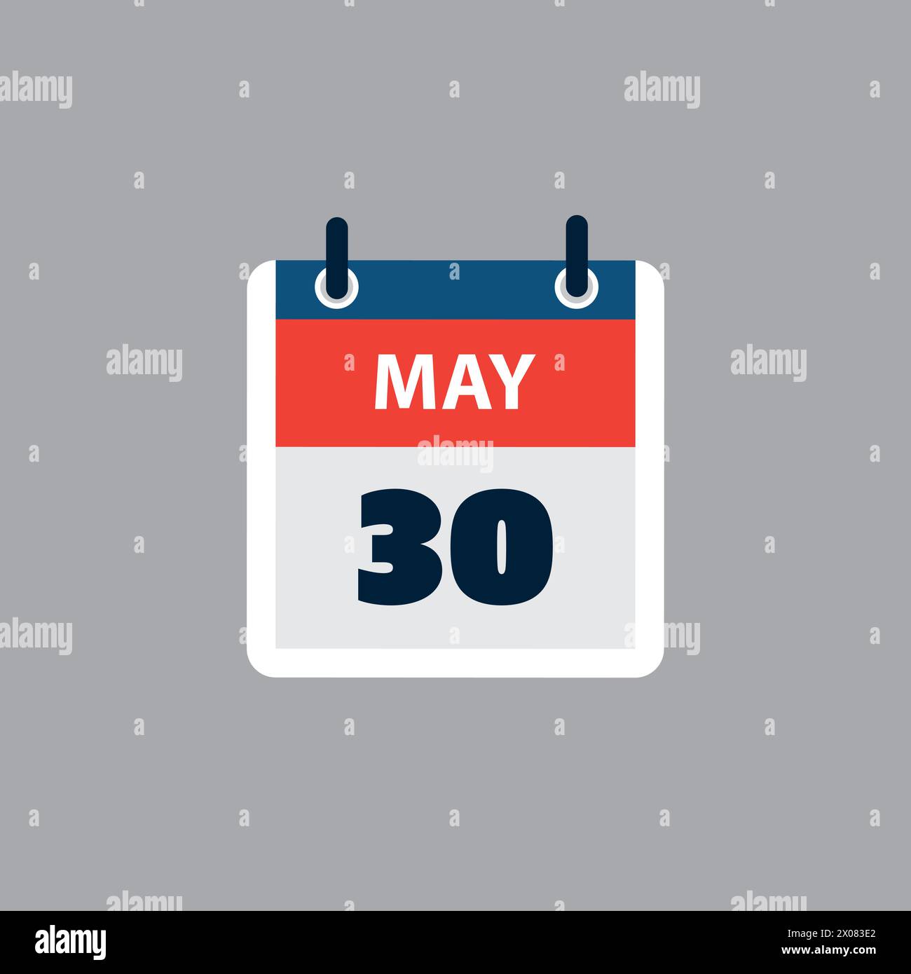Simple Calendar Page for Day of 30th May - Banner, Graphic Design ...