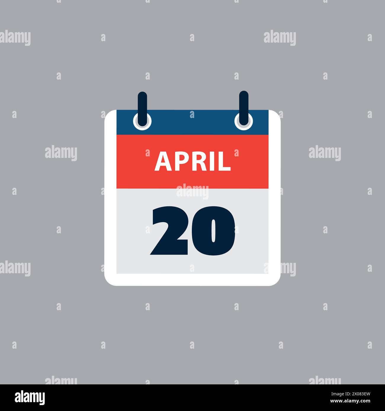 Simple Calendar Page for Day of 20th April - Banner, Graphic Design ...