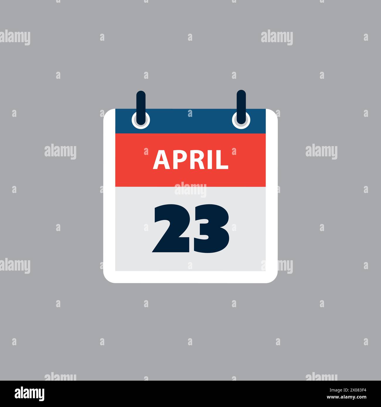 Simple Calendar Page for Day of 23rd April - Banner, Graphic Design ...