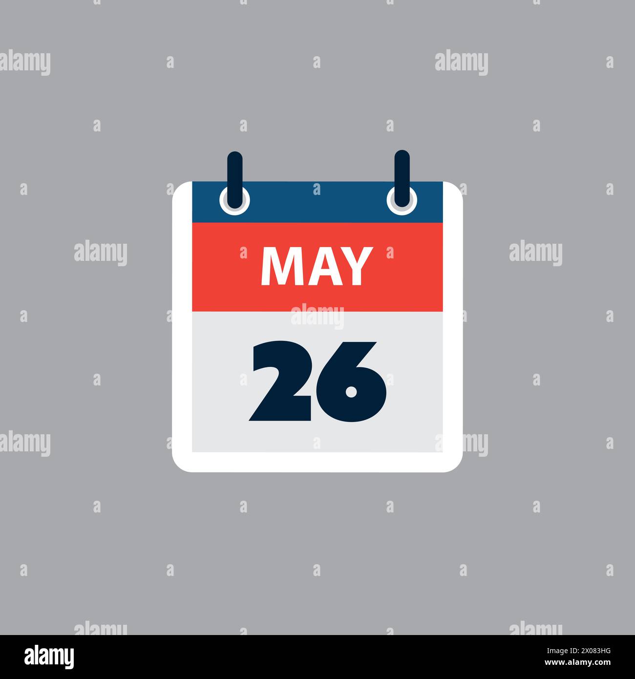 Simple Calendar Page for Day of 26th May - Banner, Graphic Design ...