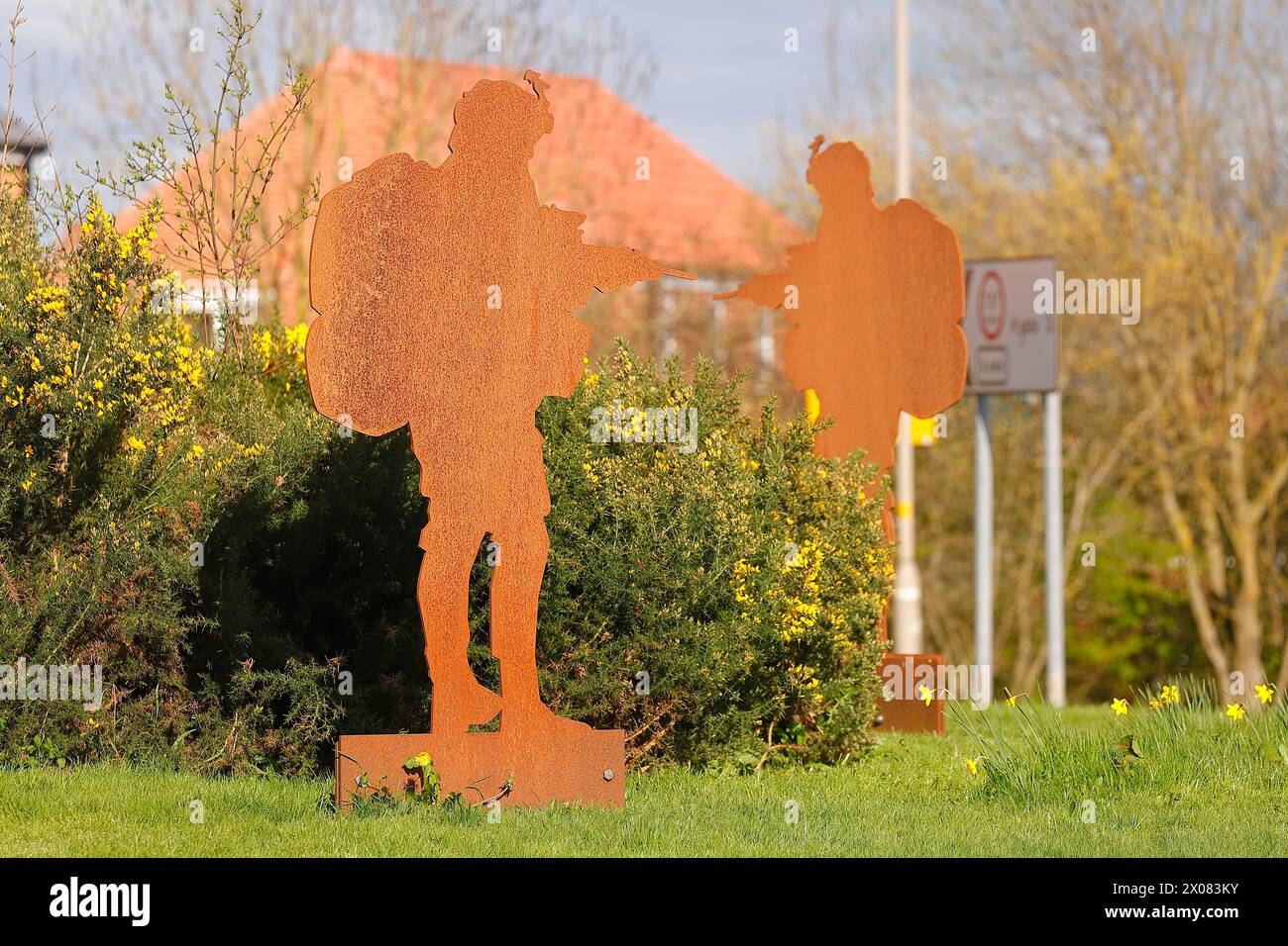 Steel soldier sculptures on Jubilee Roundabout next to the Army ...