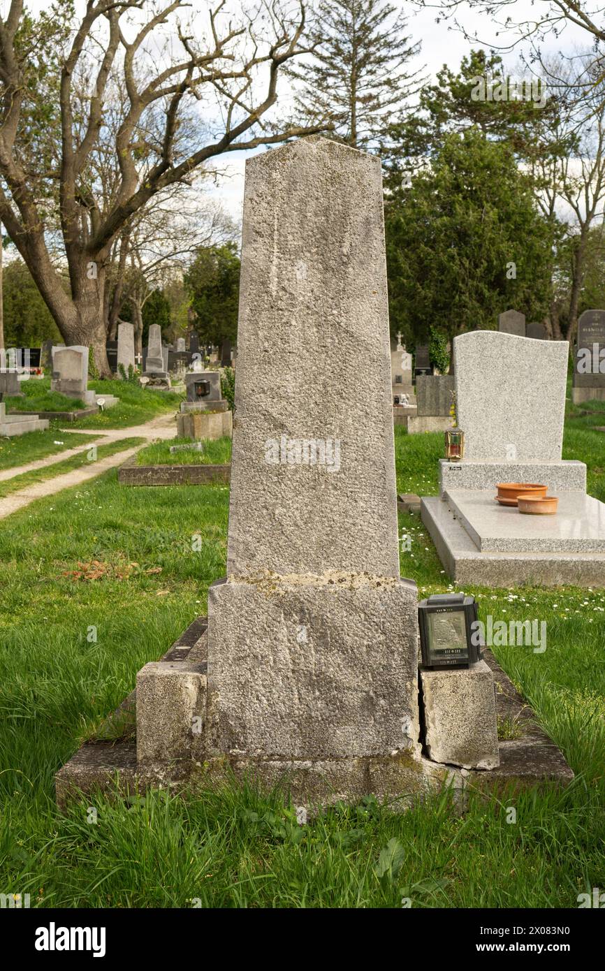 Old granite blank headstone in hi-res stock photography and images - Alamy