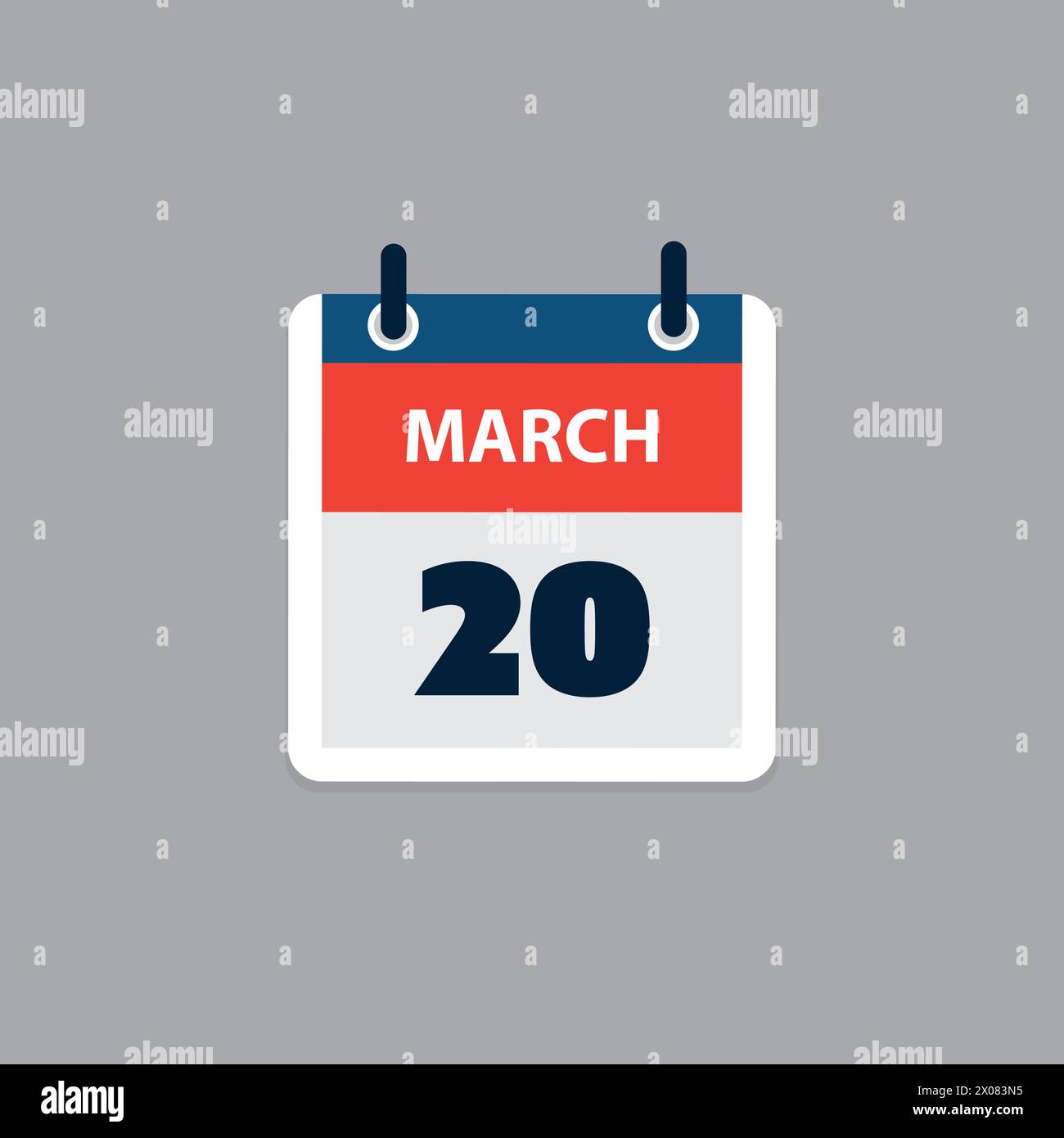 Simple Calendar Page for Day of 20th March - Banner, Graphic Design ...