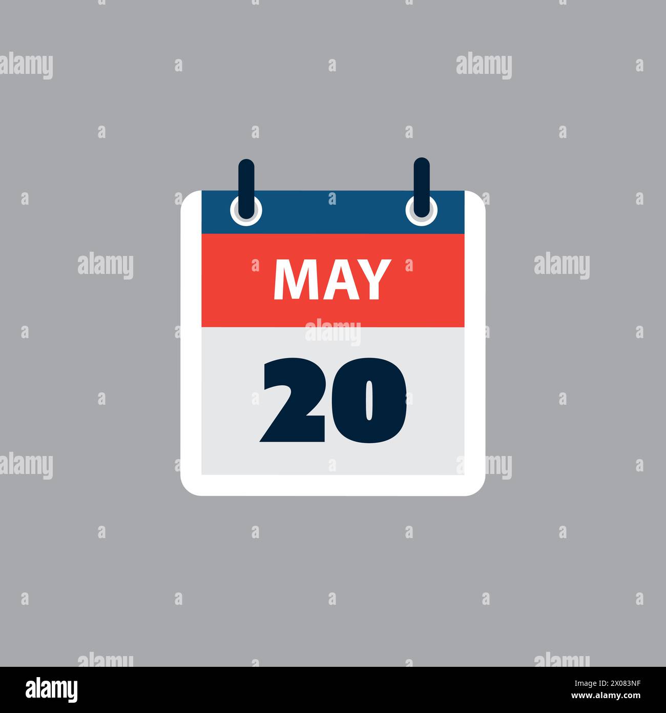 Simple Calendar Page for Day of 20th May - Banner, Graphic Design ...