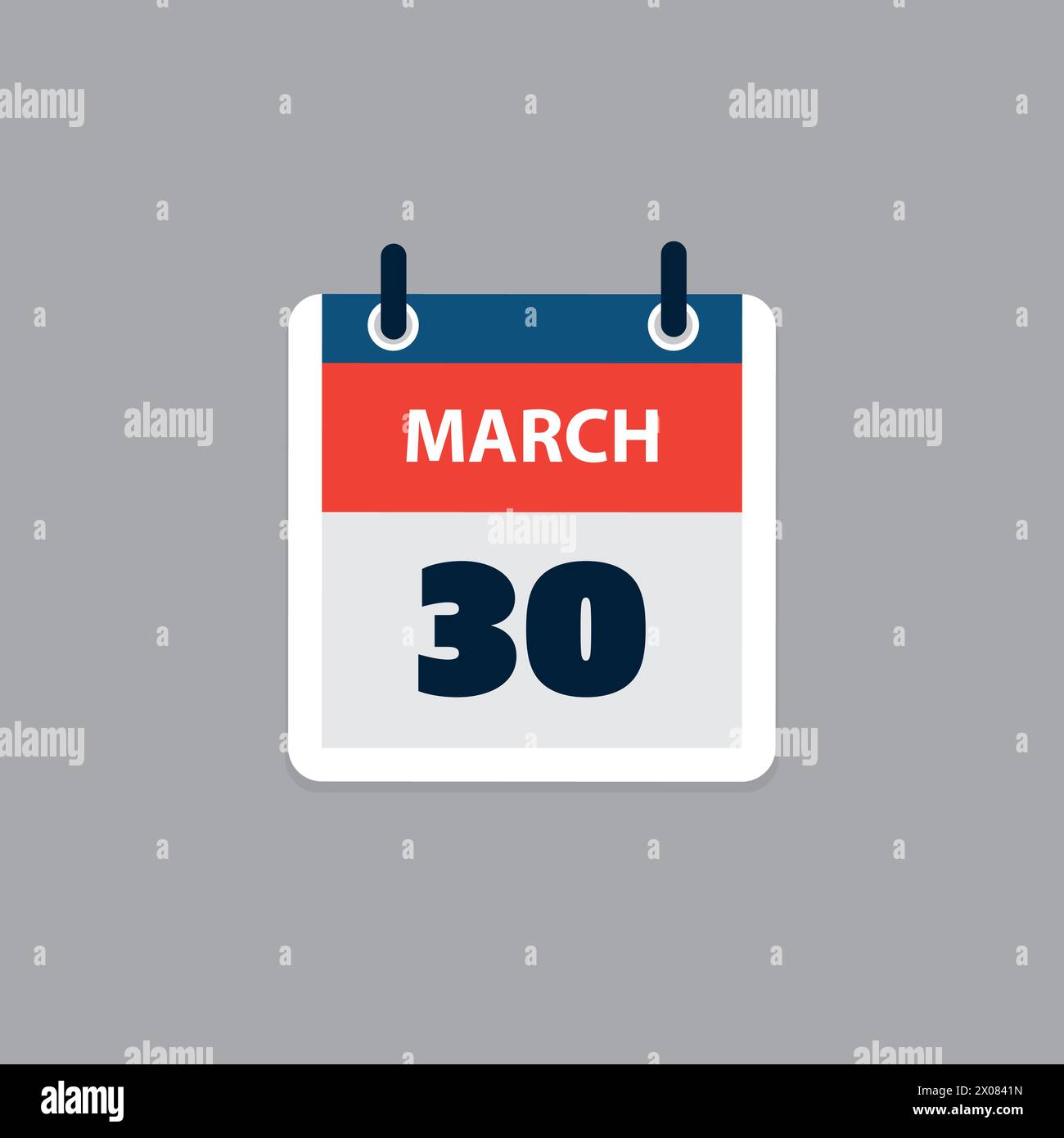 Simple Calendar Page for Day of 30th March - Banner, Graphic Design ...