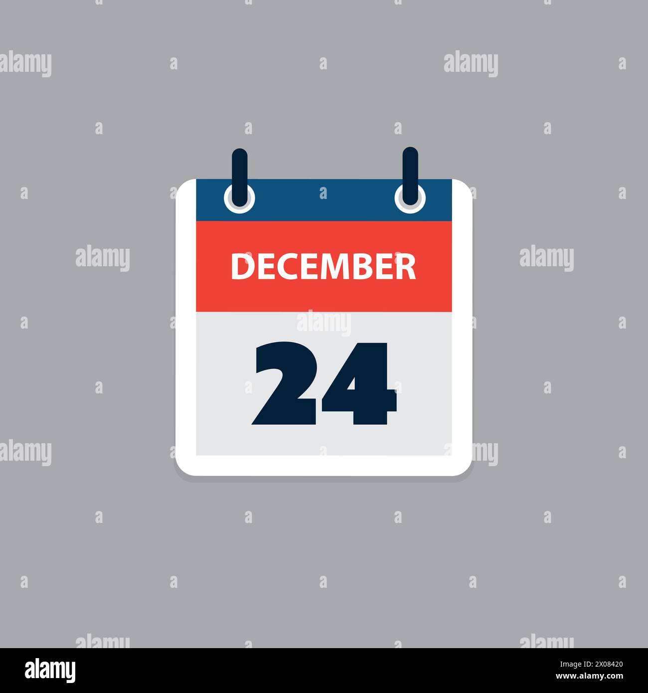 Calendar Page Design for Day 24th of December, Christmas Eve - Vector ...
