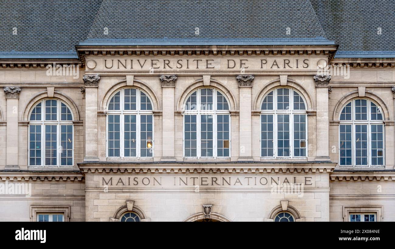 Facade of the international house, one of the buildings of the Cité ...