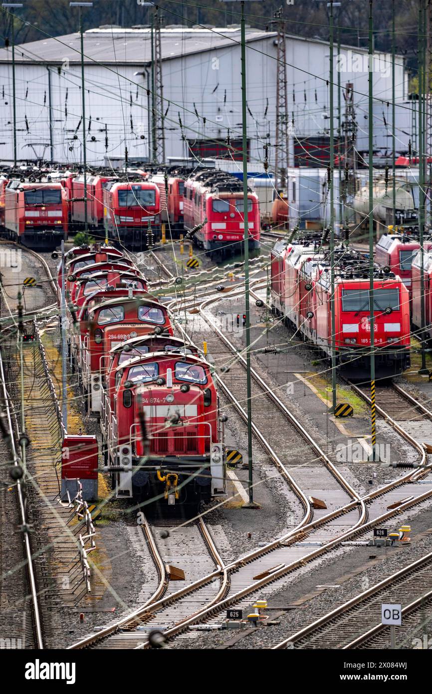 Shunting locomotives, at the Hagen-Vorhalle marshalling yard, is one of ...