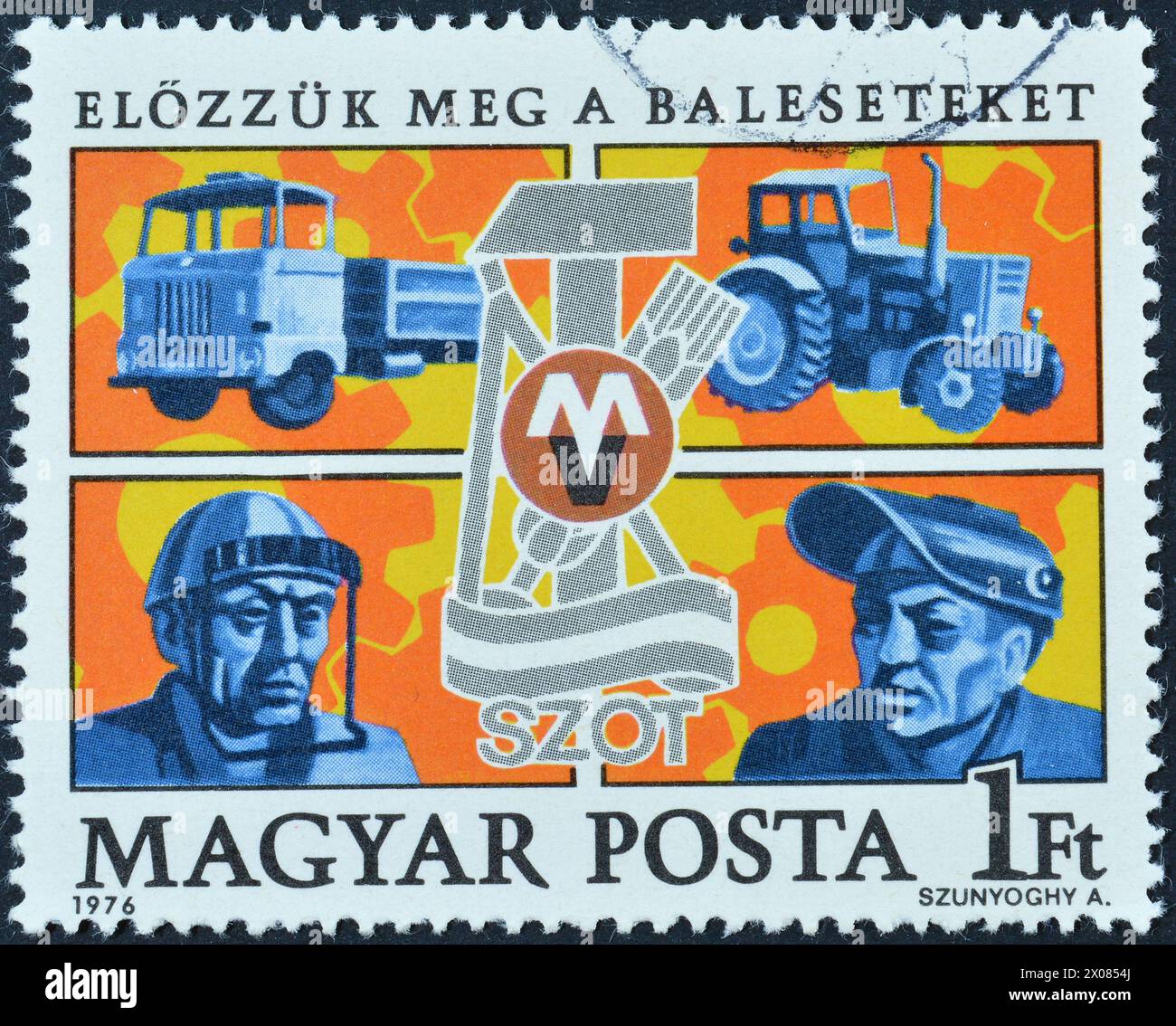 Cancelled postage stamp printed by Hungary, that promotes Safety at ...