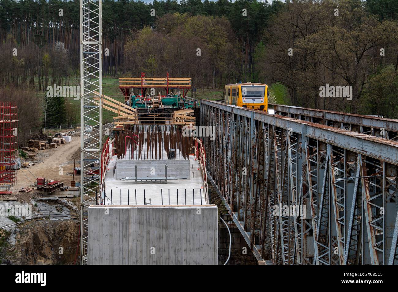 Jetetice, Czech Republic. 10th Apr, 2024. Construction of new ...