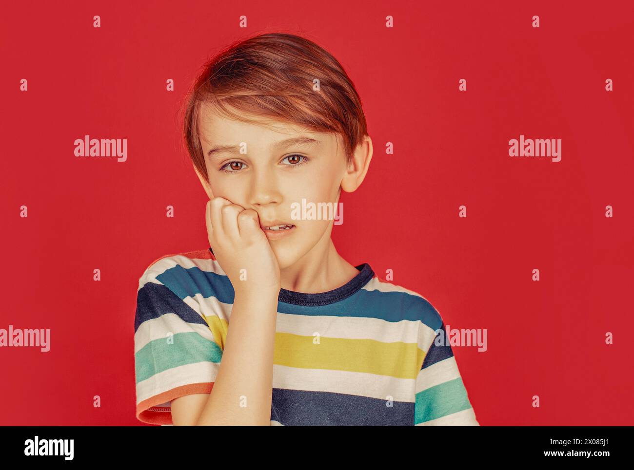 Toothache as dental pain. Dentist concept. Child suffer from toothache ...