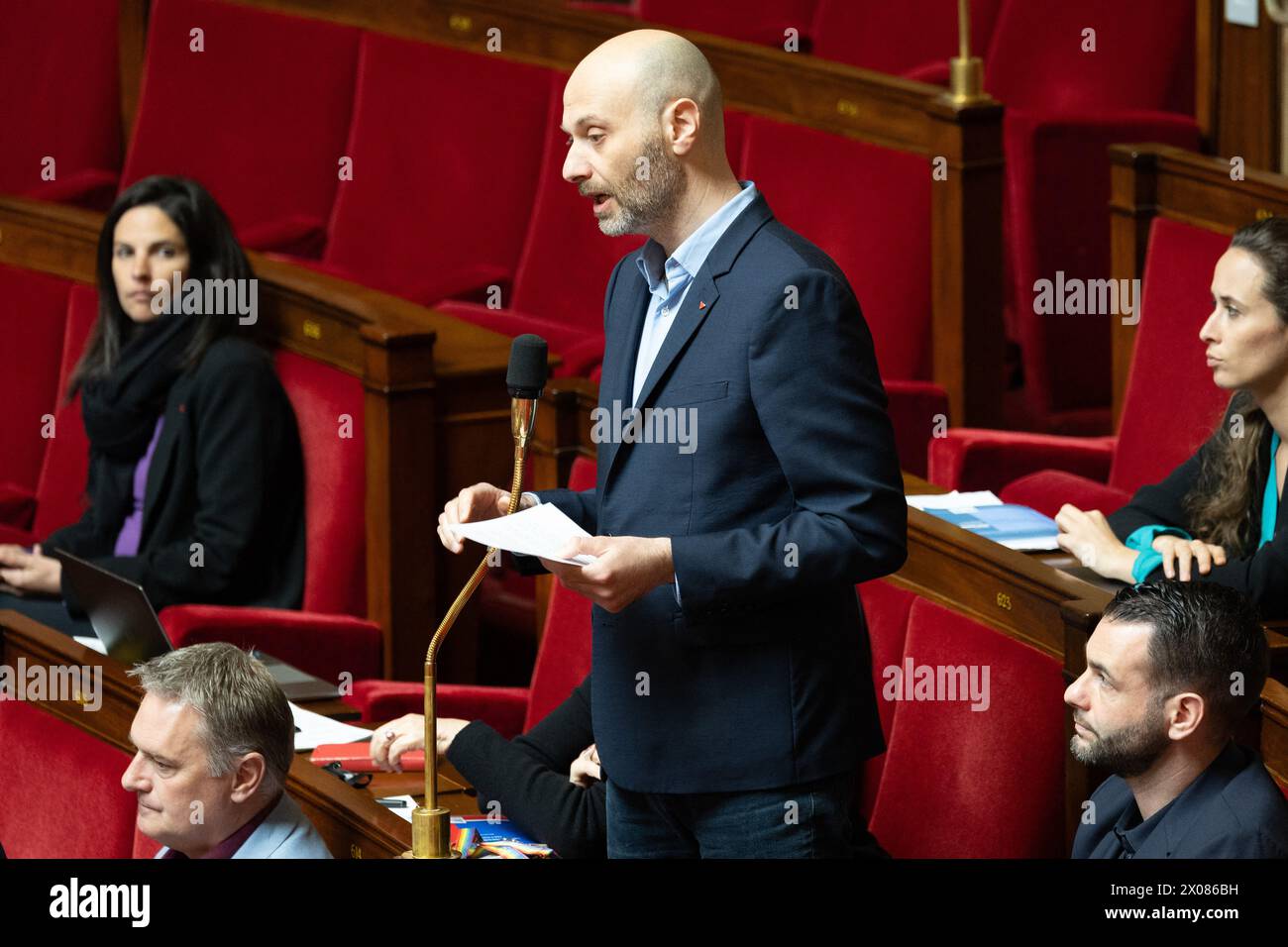 LFI deputy Frederic Mathieu during a session of questions to the Prime ...