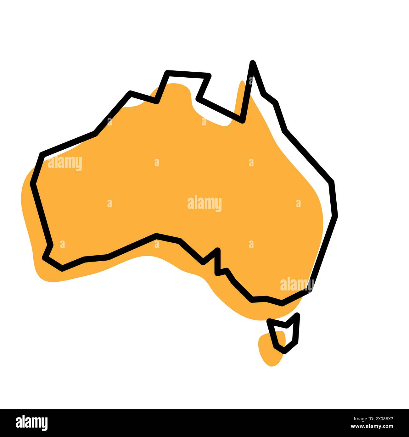Australia map simple simplified outline Cut Out Stock Images & Pictures ...