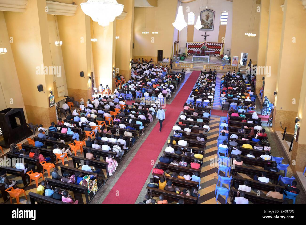 SOUTH-SUDAN, capital city Juba, catholic church, holy mass in the St ...