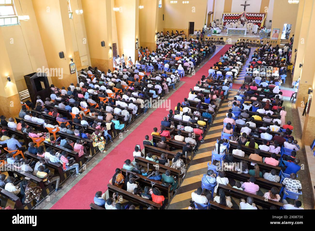SOUTH-SUDAN, capital city Juba, catholic church, holy mass in the St ...