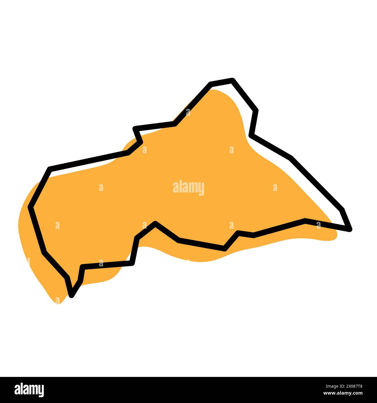 Central African Republic country simplified map. Orange silhouette with ...