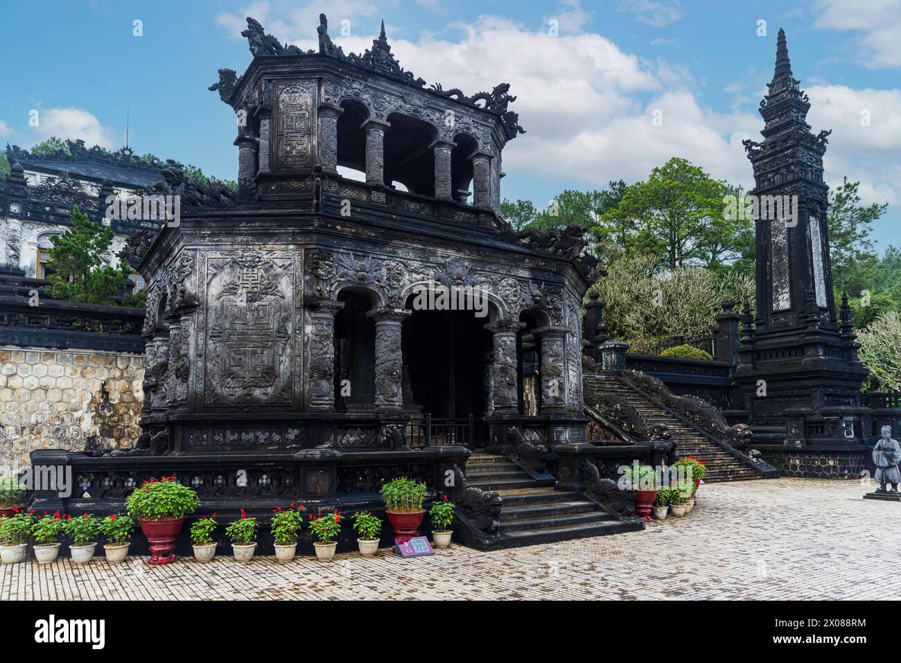 Shrine pavilion in Imperial Khai Dinh Tomb in Hue, Vietnam Shrine ...