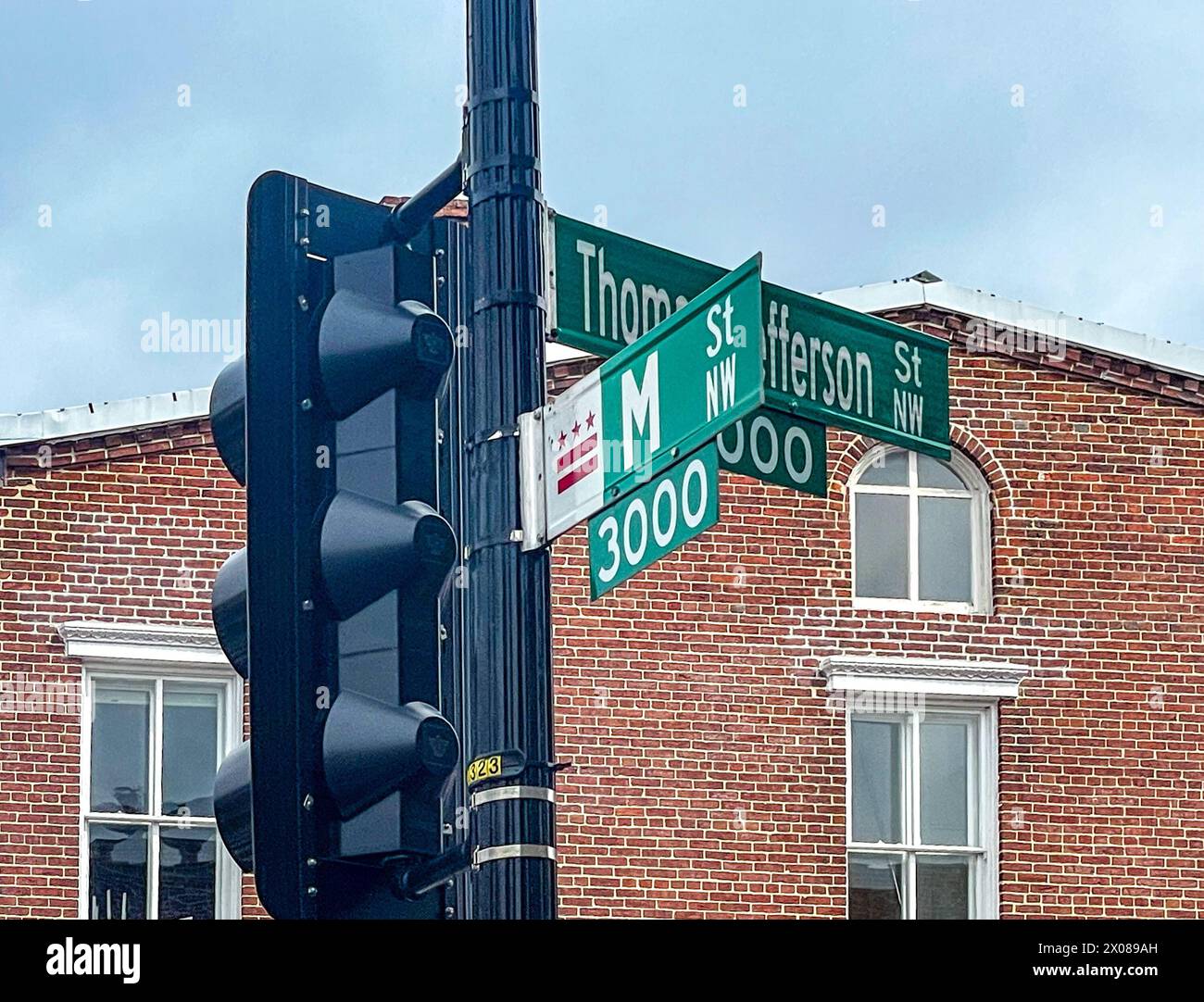 Washington DC - US - Mar 23, 2024 Horizontal view of a signpost at the ...