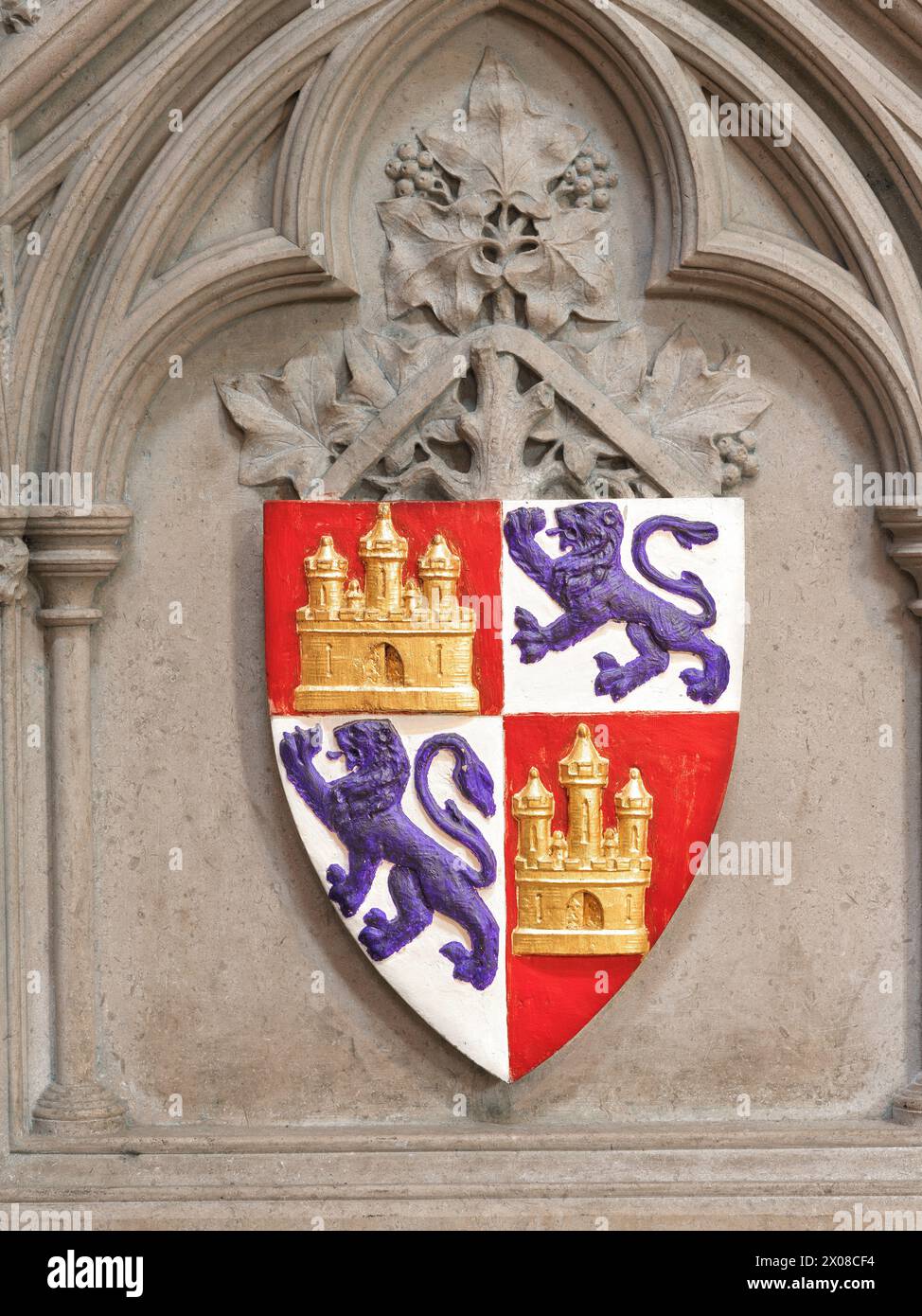 Coat of arms on the visceral tomb of Queen Eleanor of Castile, wife of ...