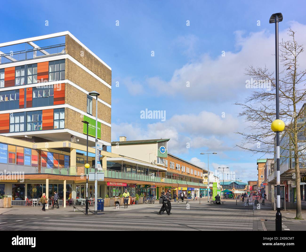 Shopping complex in the town centre of Corby, England Stock Photo - Alamy