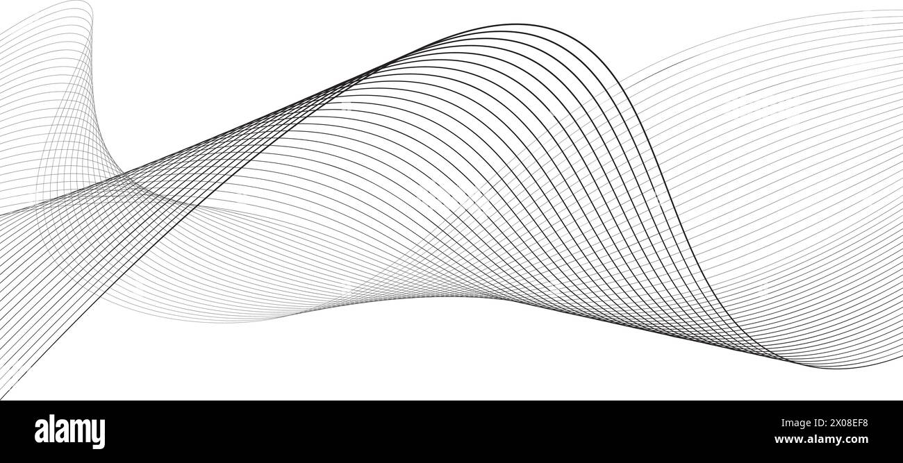 black and white wavy gradient background. Vector illustration Stock ...