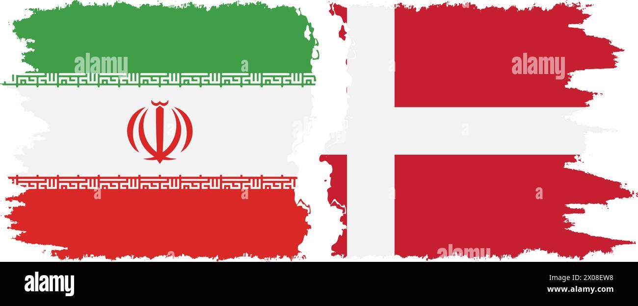 Denmark and Iran grunge flags connection, vector Stock Vector Image ...