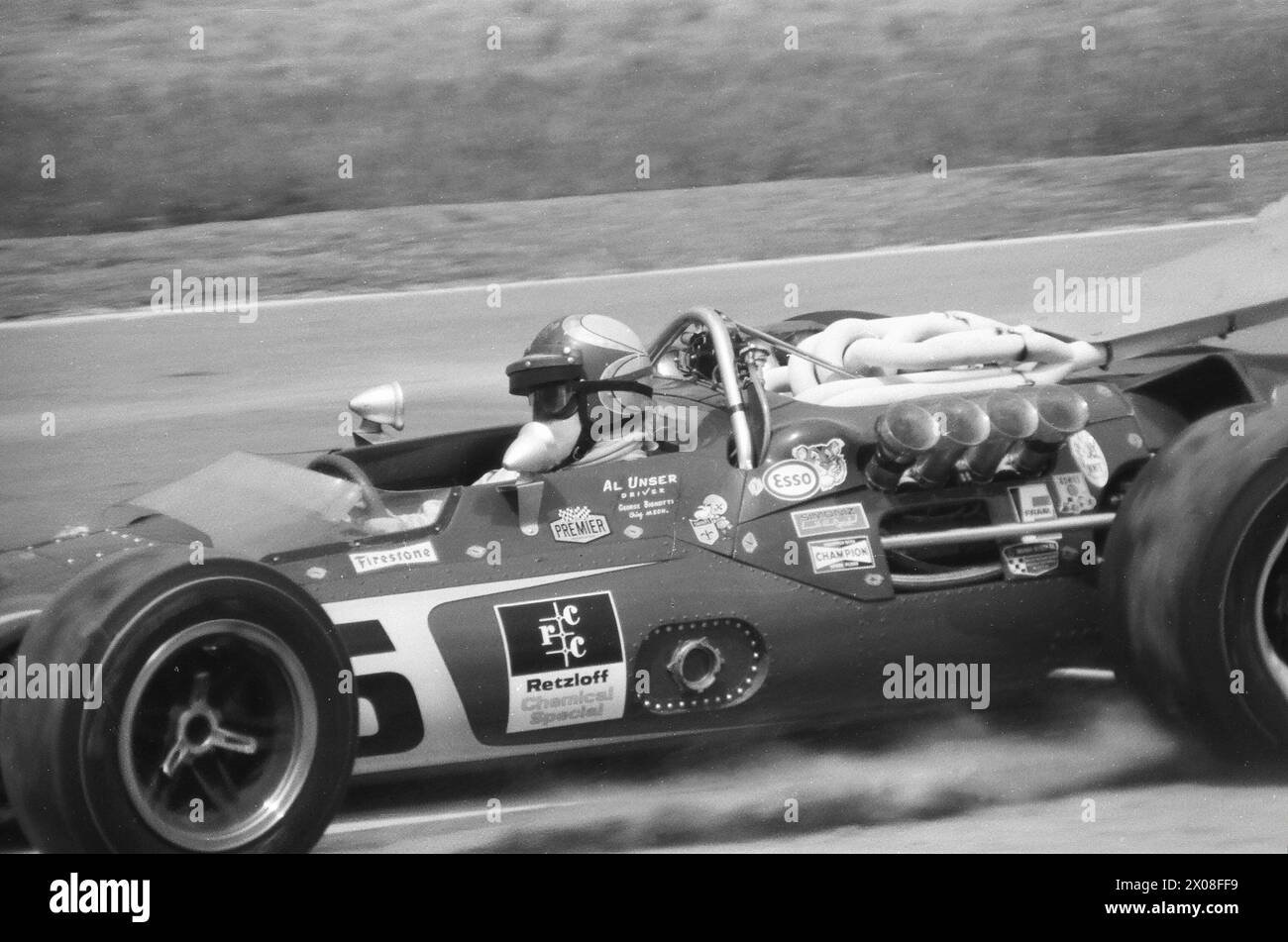 Al Unser in a Lola T150 Ford in the 1968 USAC National Championship ...