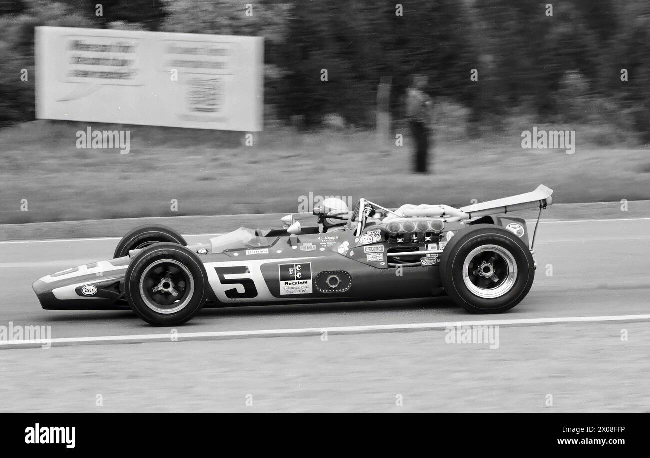 Al Unser in a Lola T150 Ford in the 1968 USAC National Championship ...