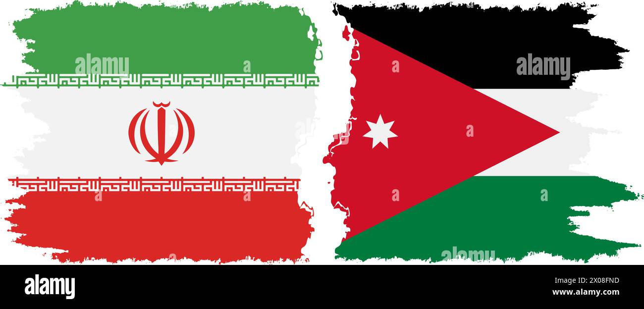 Jordan and Iran grunge flags connection, vector Stock Vector Image ...