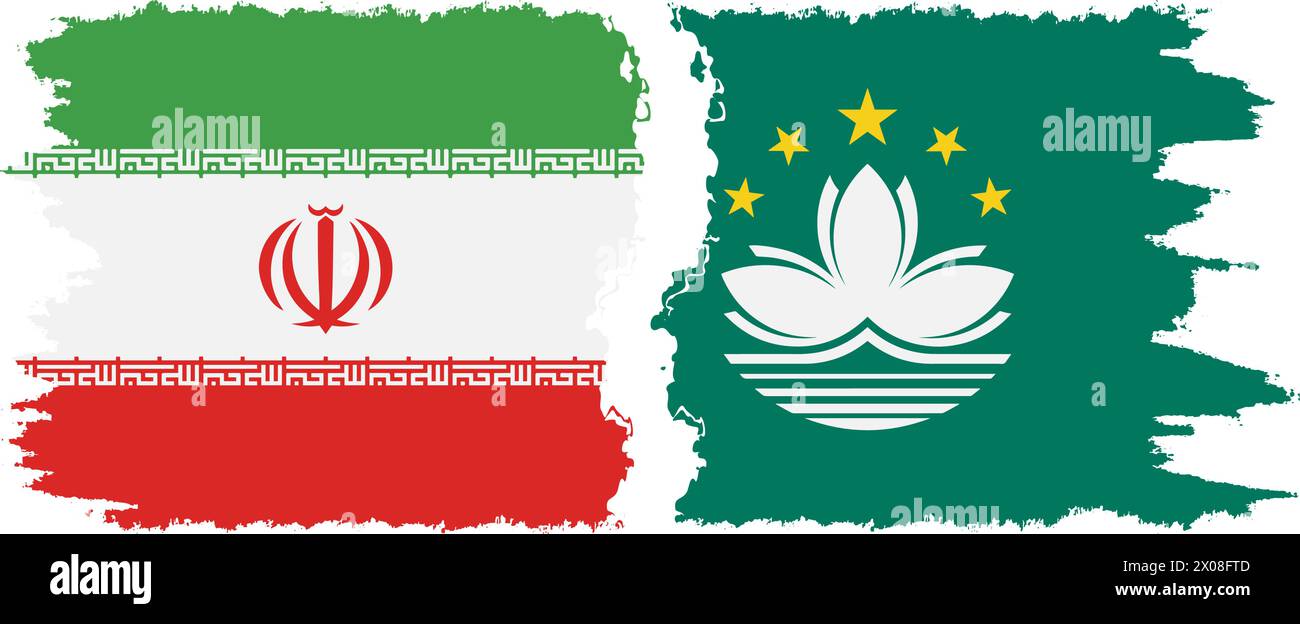 Macau and Iran grunge flags connection, vector Stock Vector Image & Art ...