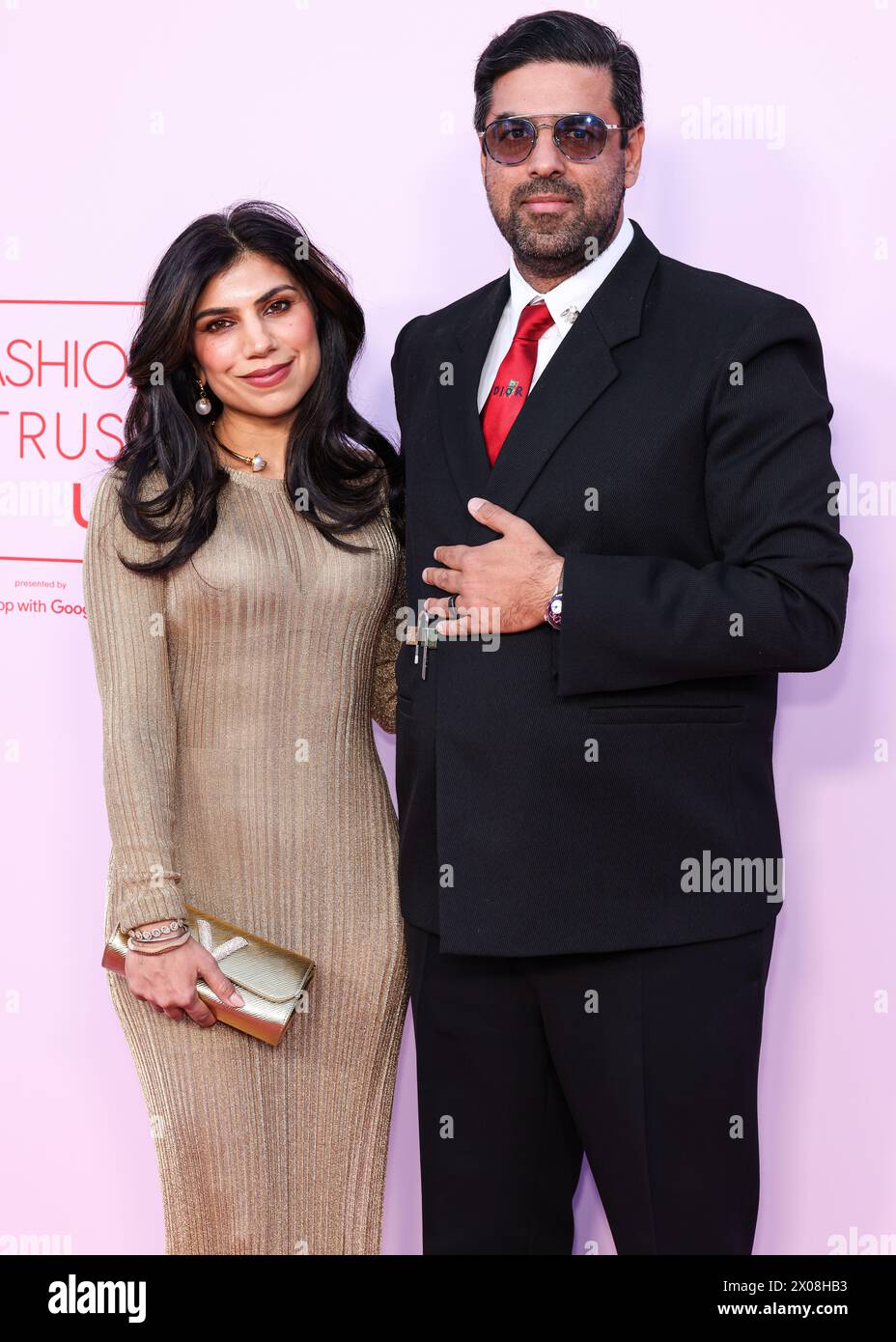 BEVERLY HILLS, LOS ANGELES, CALIFORNIA, USA - APRIL 09: Pooja Sachin Duggal and Sachin Dev ...
