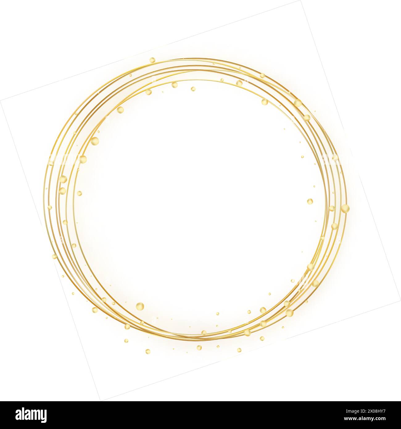 Gold thin round glitter frame. Golden luxury metallic border Stock ...